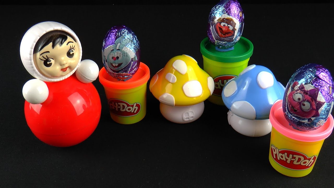 Kinder Surprise Smeshariki Playdo Clay Неваляшка Roly-poly toy - YouTube