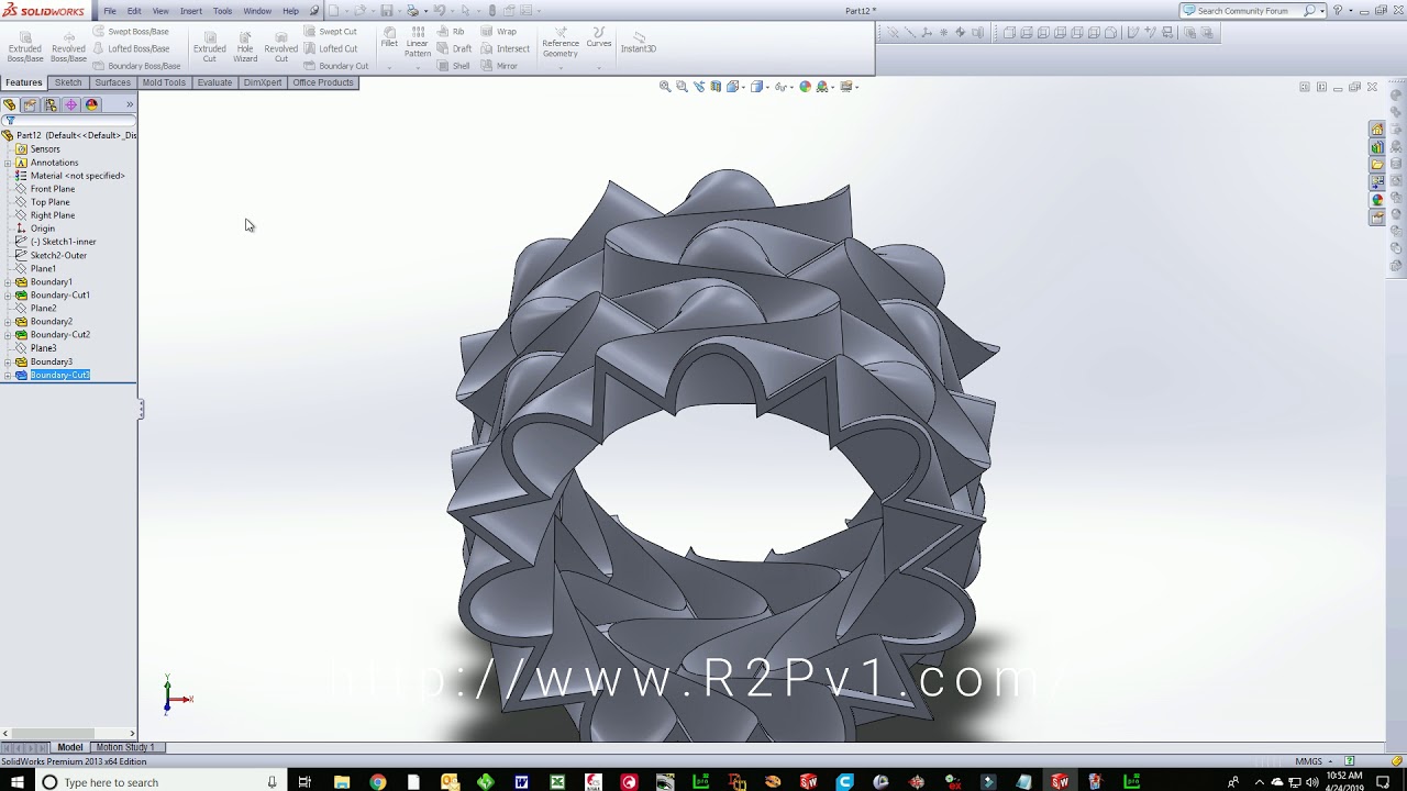 SolidWorks Design a Glass for 3D Printing - YouTube