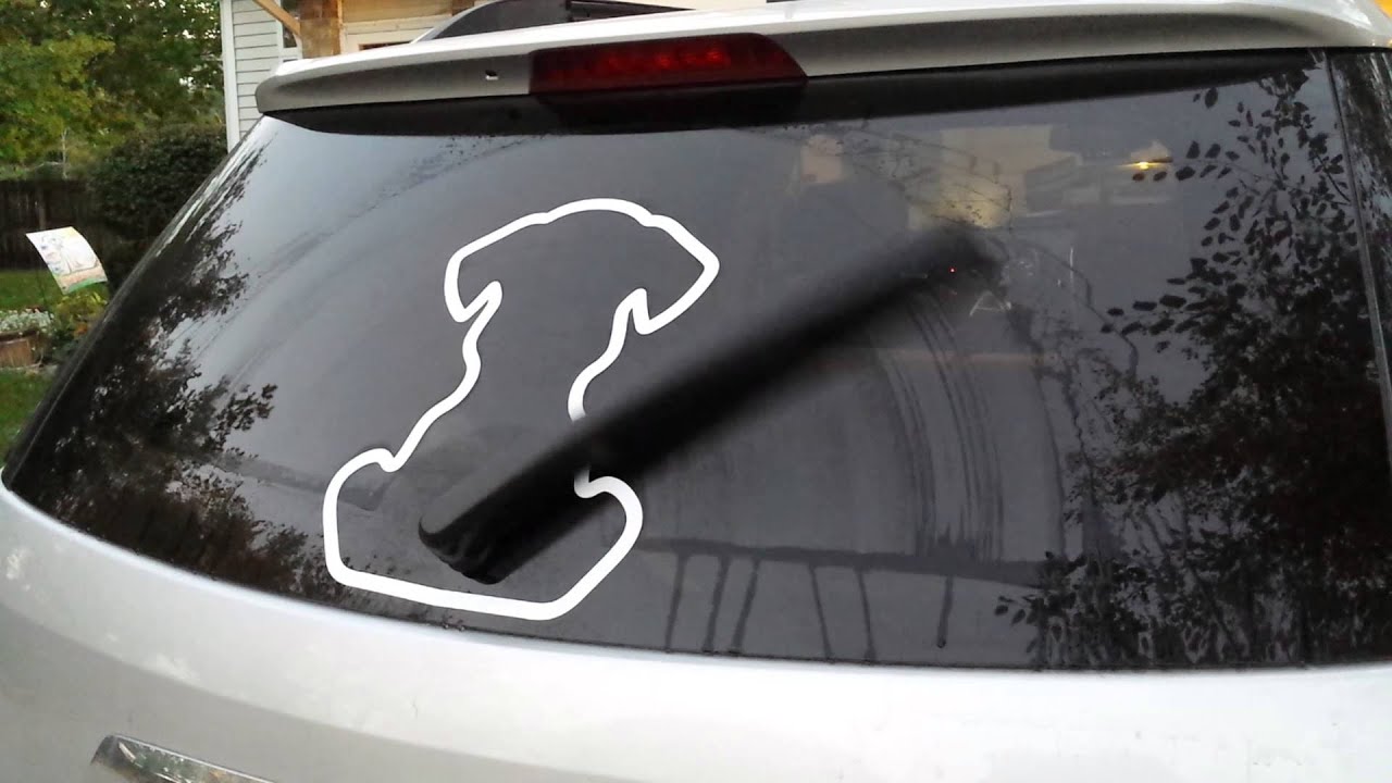 Puppy dog vinyl decal funny window wiper wagging tail - YouTube