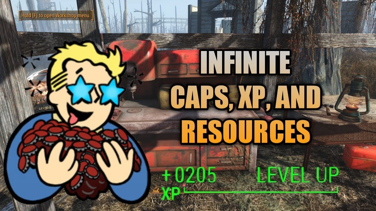 How to get INFINITE Caps, XP, and Resources in Fallout 4 - YouTube
