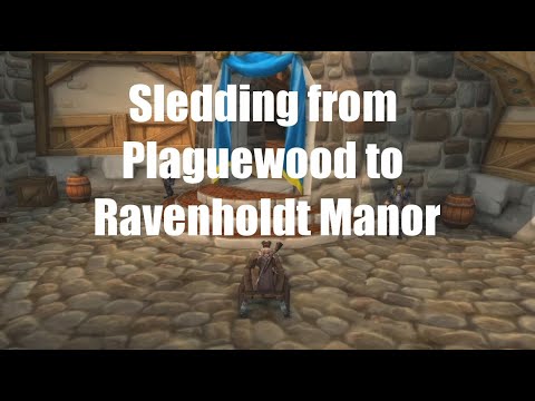 WoW Sledding Tour Plaguewood to Ravenholdt Manor - Magical Snow Sled ...