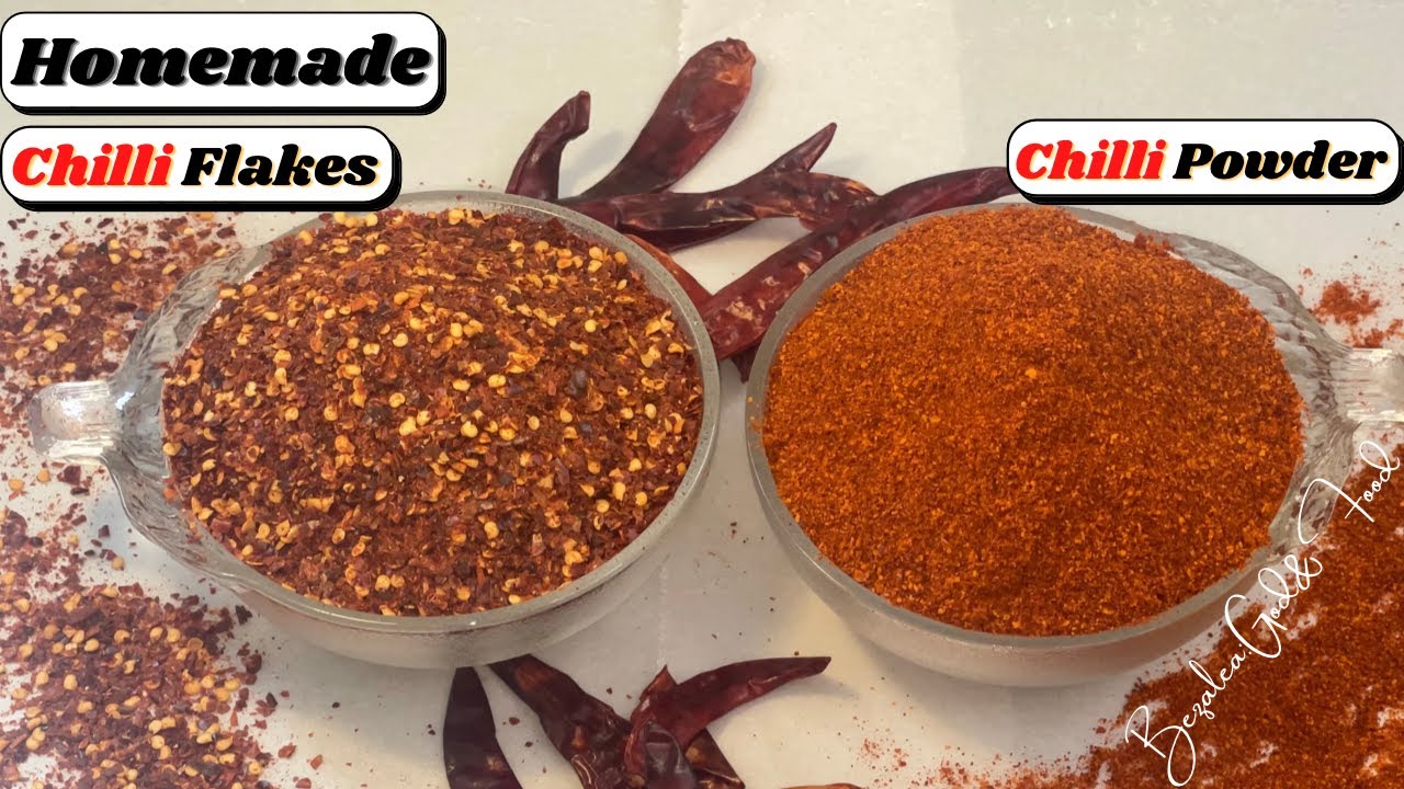 How to make Chilli Flakes and Chilli Powder at Home - YouTube