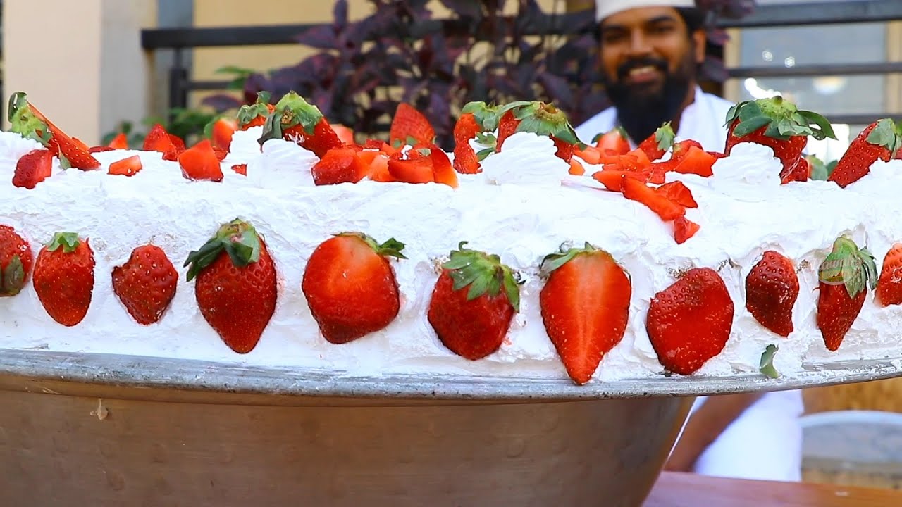 Classic Cake Recipe | Biggest Cake Recipe | Cream Cake | Strawberry ...