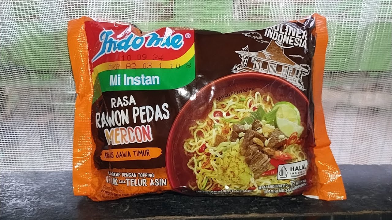 Review Produk #2704 : Indomie Rasa Rawon Pedas Mercon - YouTube