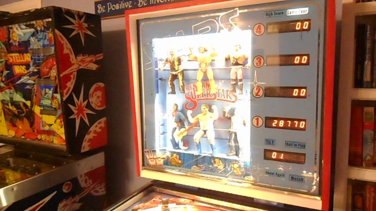 Custom Rethemed WWF Wrestling Superstars Pinball Machine - GAME PLAY ...