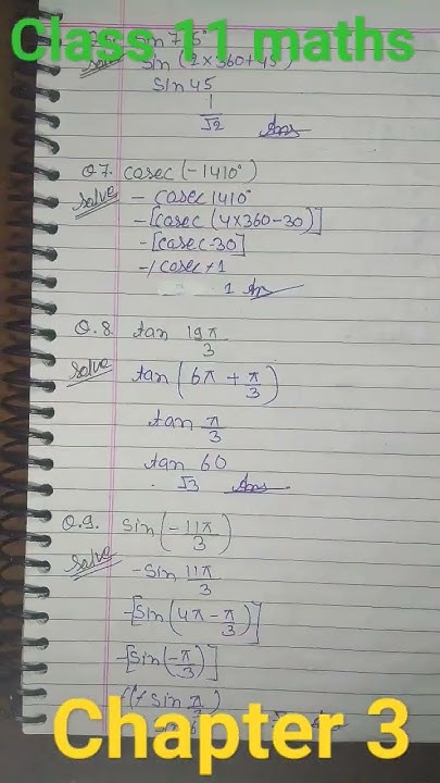 Class 11 maths chapter 3 Trigonometry functions exercise 3.2 Questions 6,7,8,9 to10 Solve#video ...