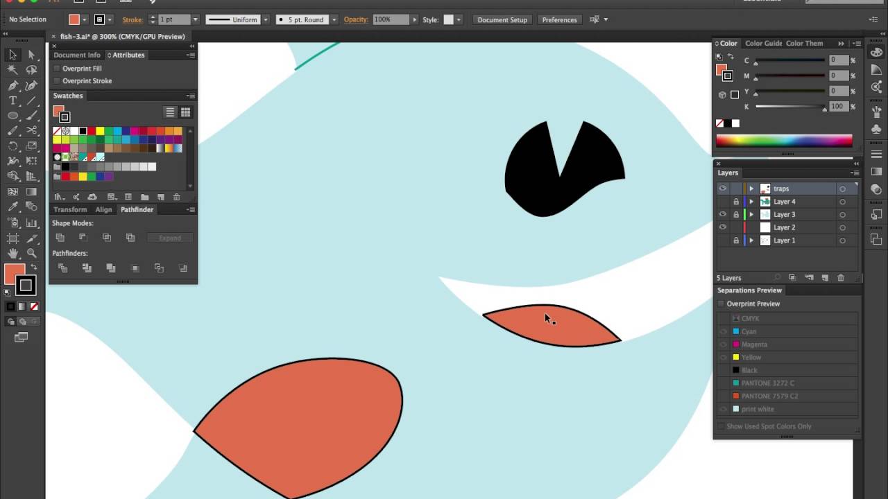 Preparing vector art for screen printing-building the trapping - YouTube