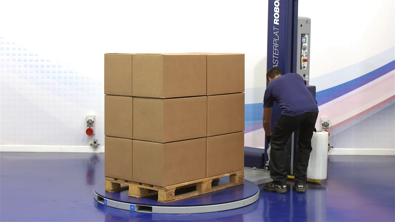 Robopac Masterplat plus - Turntable Pallet Wrappers - YouTube