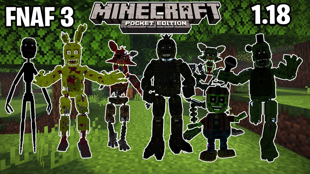 FNaF 3 ADDON Para Minecraft Pe 1.18 (BEDROCK) | FIVE NIGHTS AT FREDDY ...