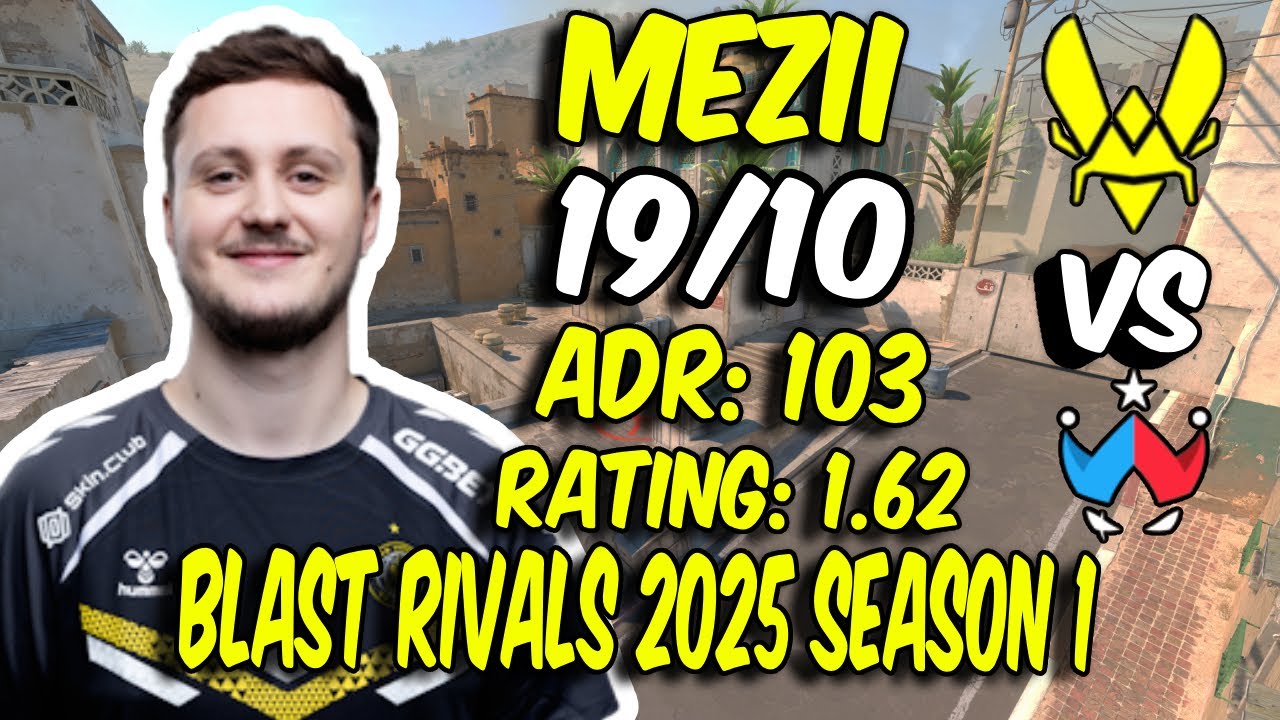 CS2 POV Vitality mezii (19/10) vs Wildcard (Dust2) @ BLAST Rivals 2025 Season 1 - YouTube