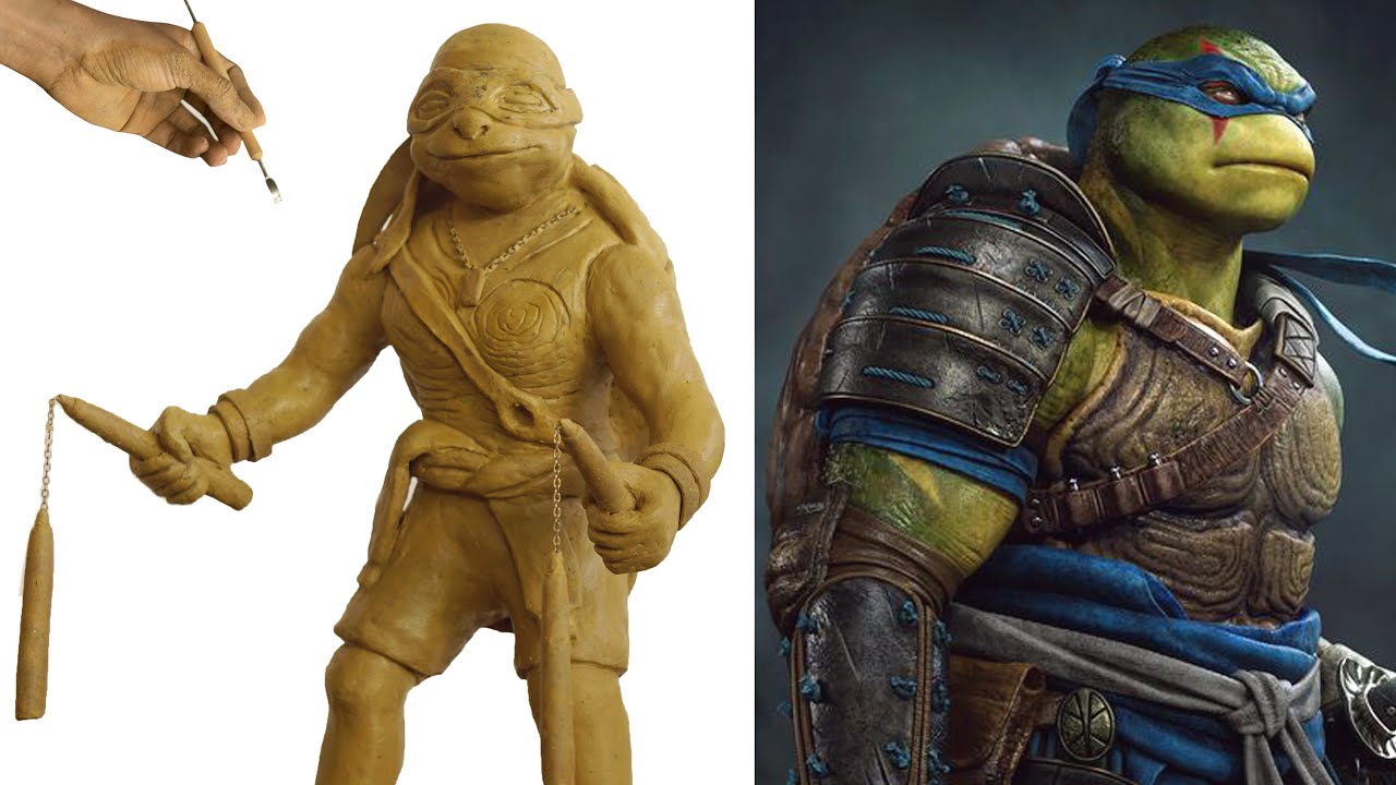 Using The Natural Clay To Sculpting Ninja Turtle - YouTube