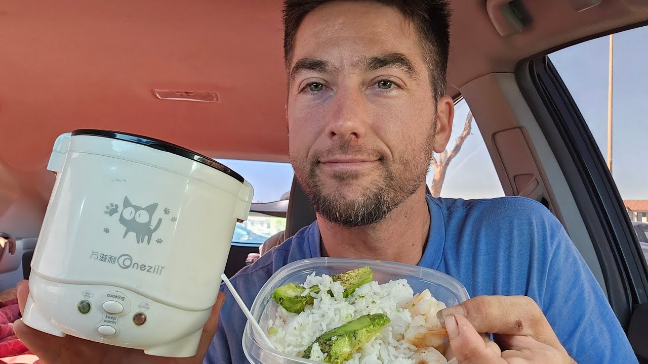 Cooking mexican food in my car using only a rice cooker - YouTube