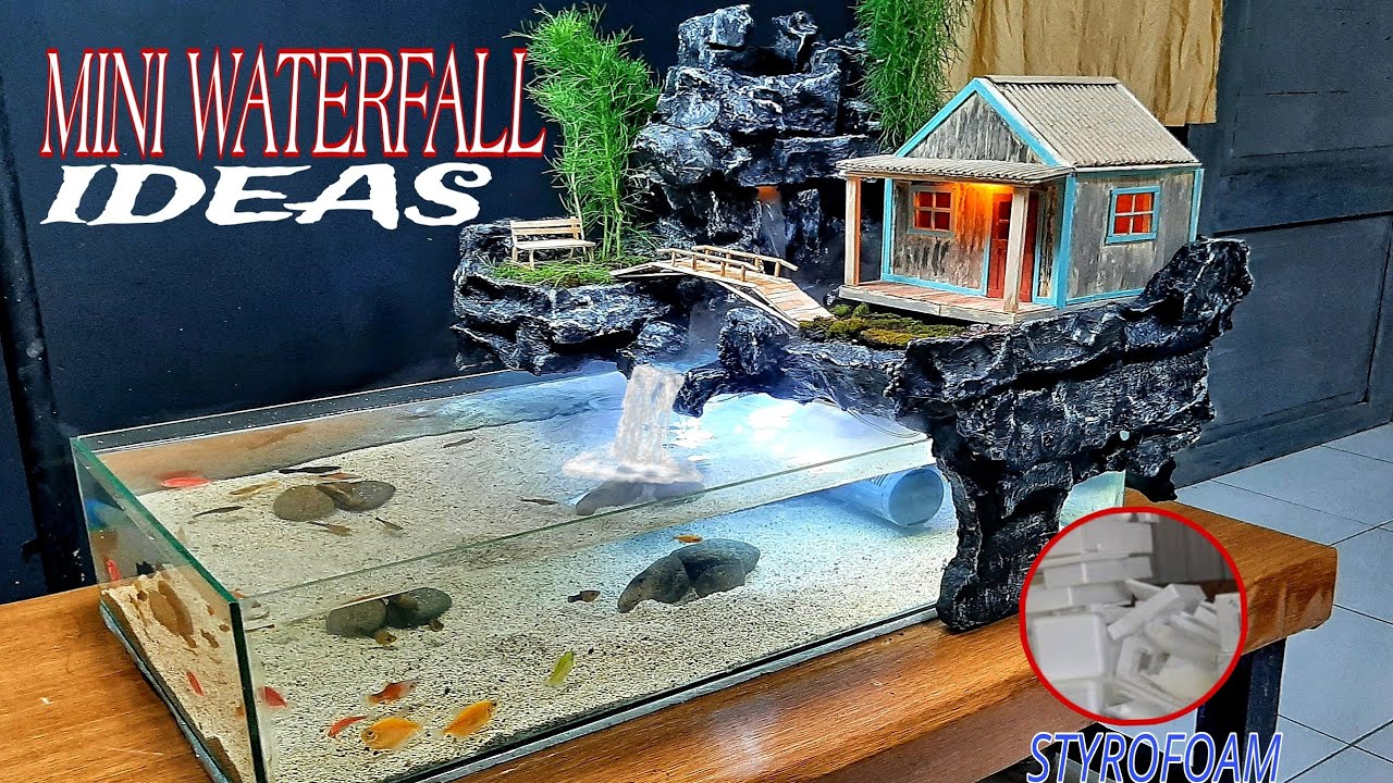 Make a mini waterfall aquarium at home - creative DIY - YouTube