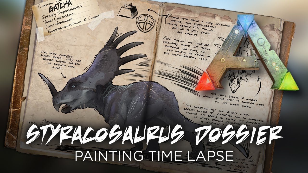Styracosaurus Custom ARK Dossier - Time Lapse Painting - YouTube