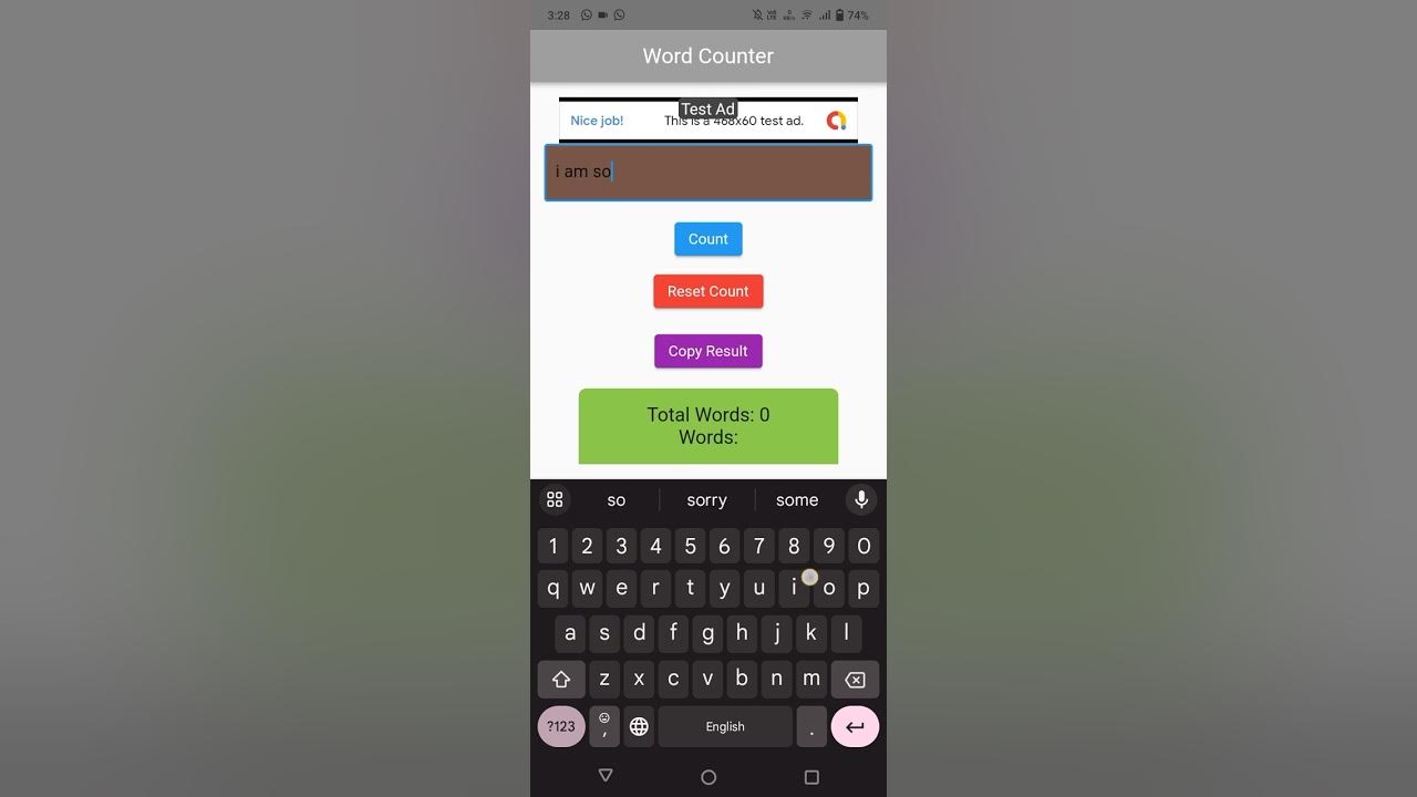 Word Counter app with multiple data type results #counter #wordcount - YouTube