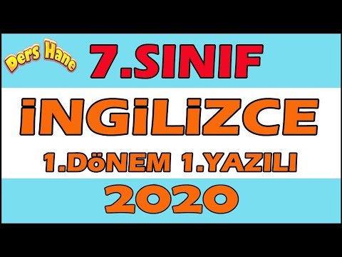 7.Sınıf İngilizce 1.Dönem 1.Yazılı 2019 | 7.Sınıf İngilizce Dersi