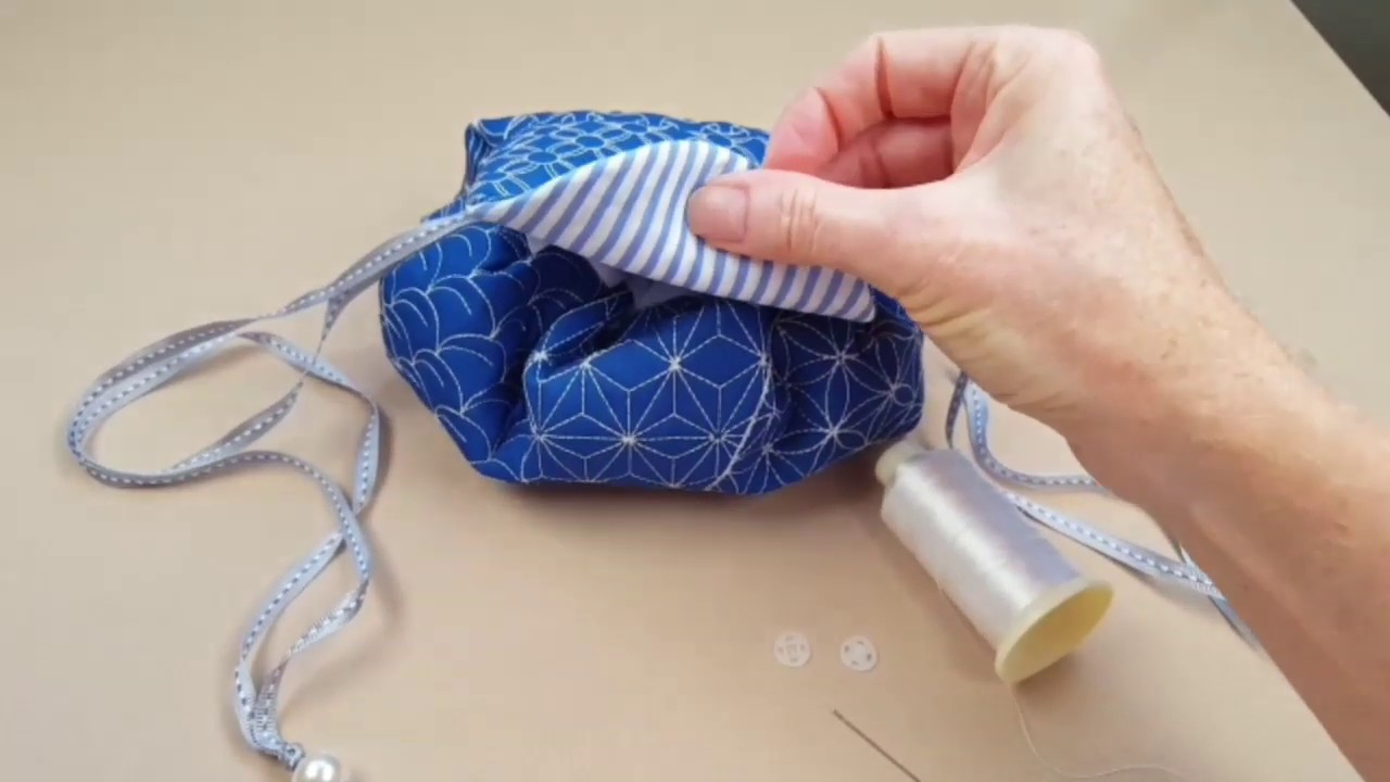 How to Make a Japanese Sashiko Circle Bag - YouTube
