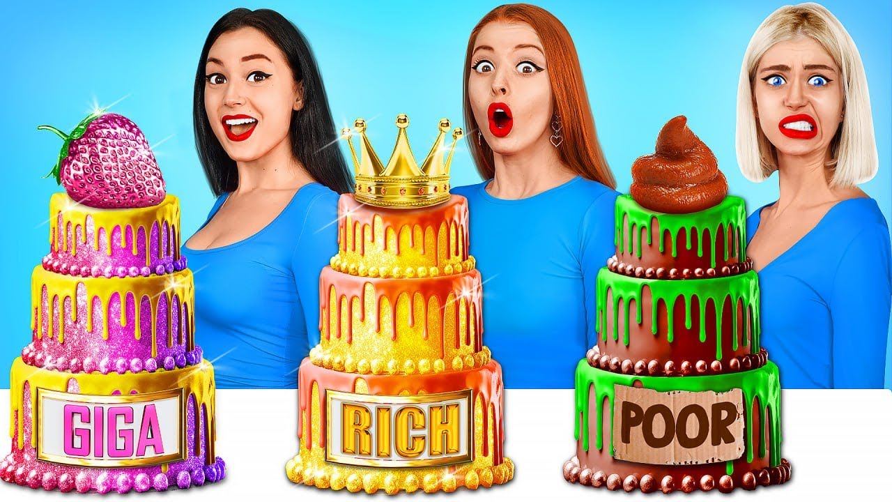 Tantangan Makanan Kaya vs Miskin vs Kaya Raya | Perang Permen Mahal vs ...