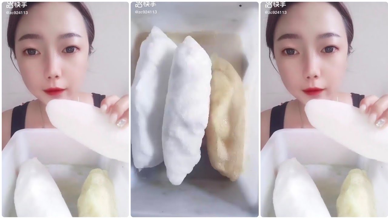 WHITE ICE EATING ASMR 💜 Snow-white ASMR 💜 - YouTube