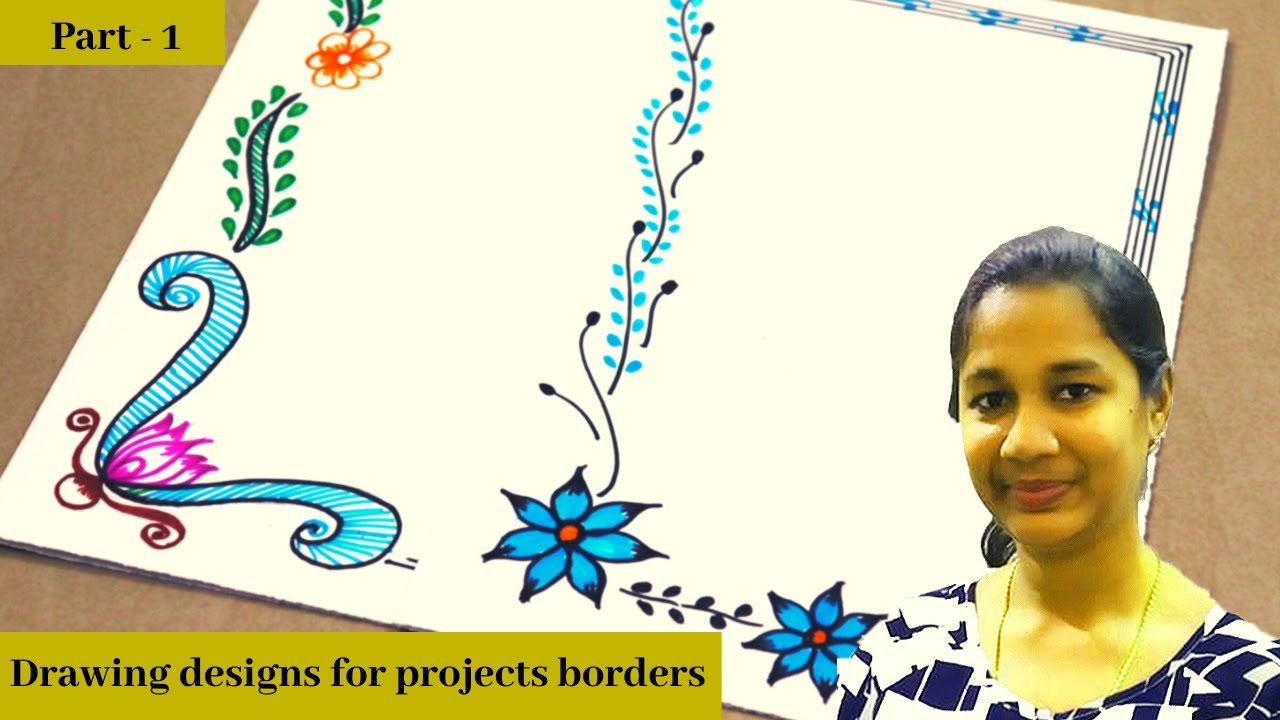 Drawing designs for projects | Drawing borders in sketch for projects ...