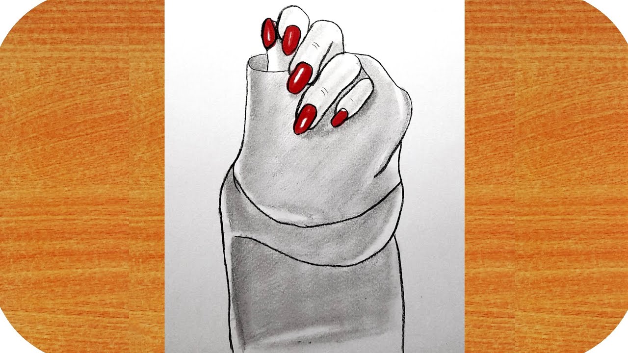 How to draw a beautiful hand of a girl || step by step || for beginners ...