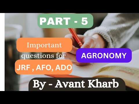 MOST IMPORTANT QUESTIONS|| JRF , AFO, ADO , NABARD, ARS , BHU || PART -5 || AGRONOMY - YouTube