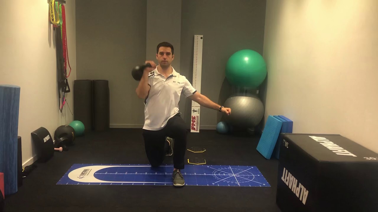 1/2 Kneeling KB press - YouTube