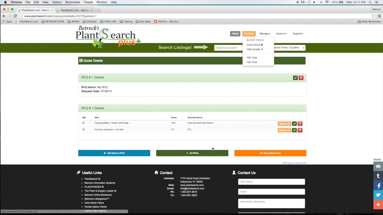 PlantSearch Plus Requestor – View All RFQ's - YouTube