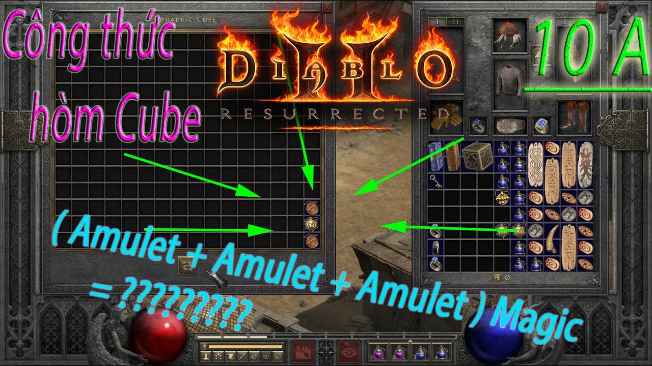 Diablo2 Resurrected : Amulet Magic cube crafting - Công thức ghép vong ...