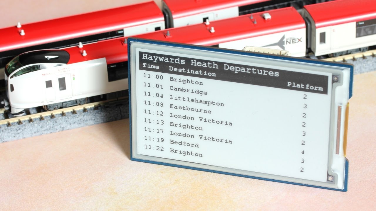 Live UK Train Departures Board (ESP32 + ePaper Display) - YouTube