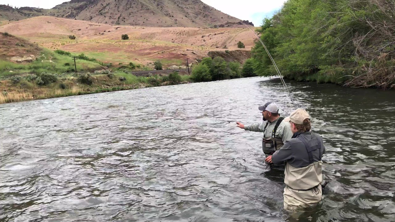 Ralph catching his first fish ever on the fly! - YouTube