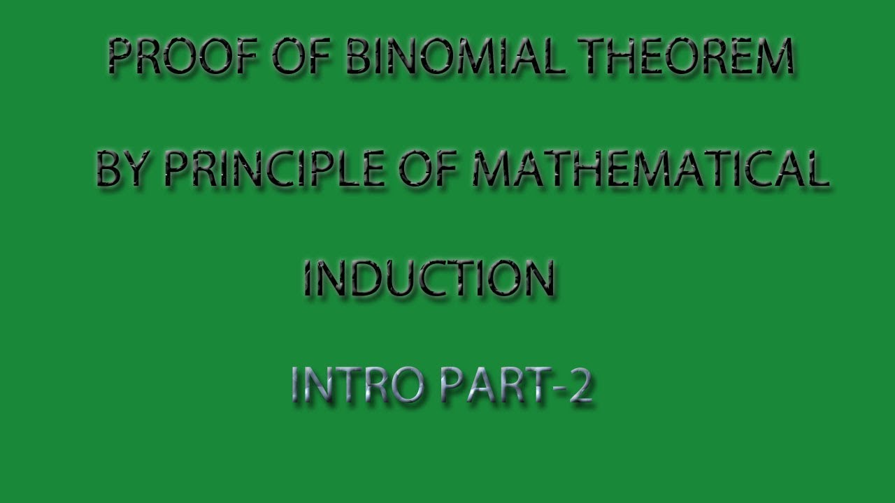 Proof of Binomial Theorem by PMI - YouTube