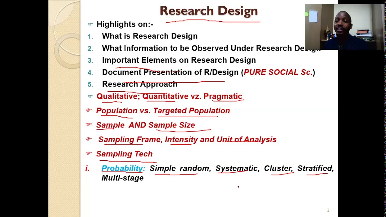Research Design, Sampling & sample size 1 - YouTube
