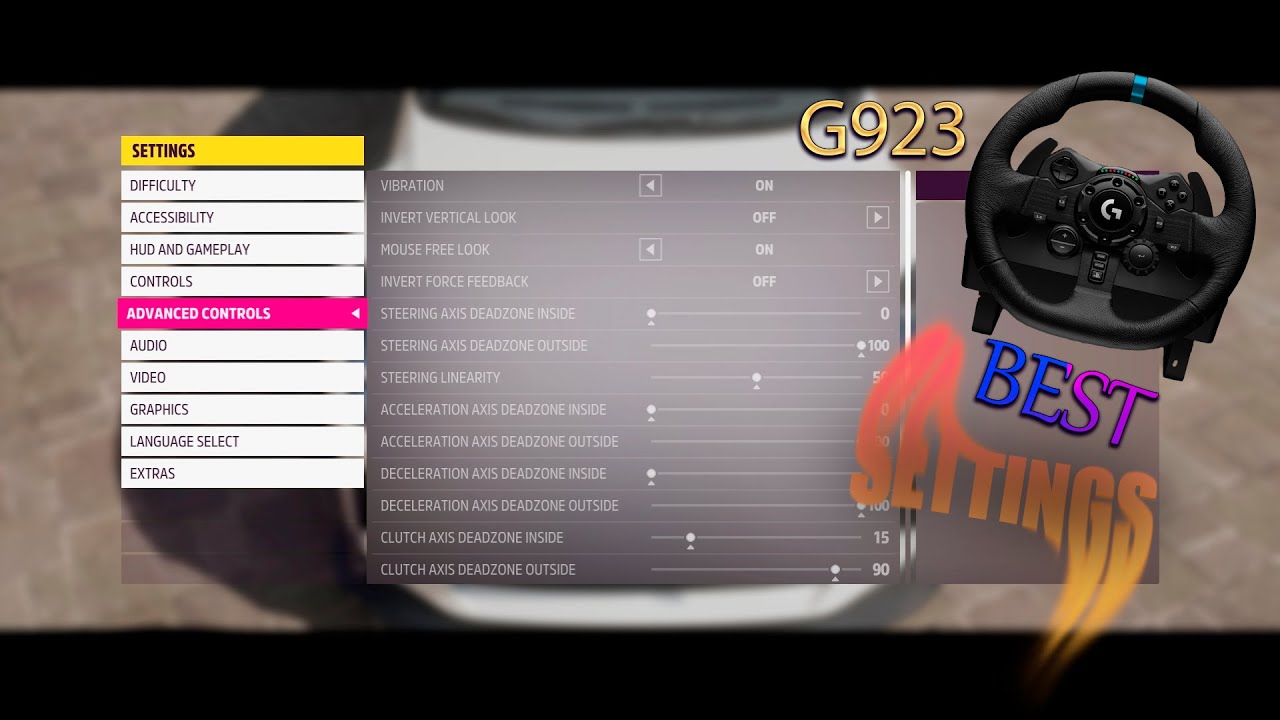 My Force-Feedback Settings for Logitech G923 in Forza Horizon 5 - YouTube