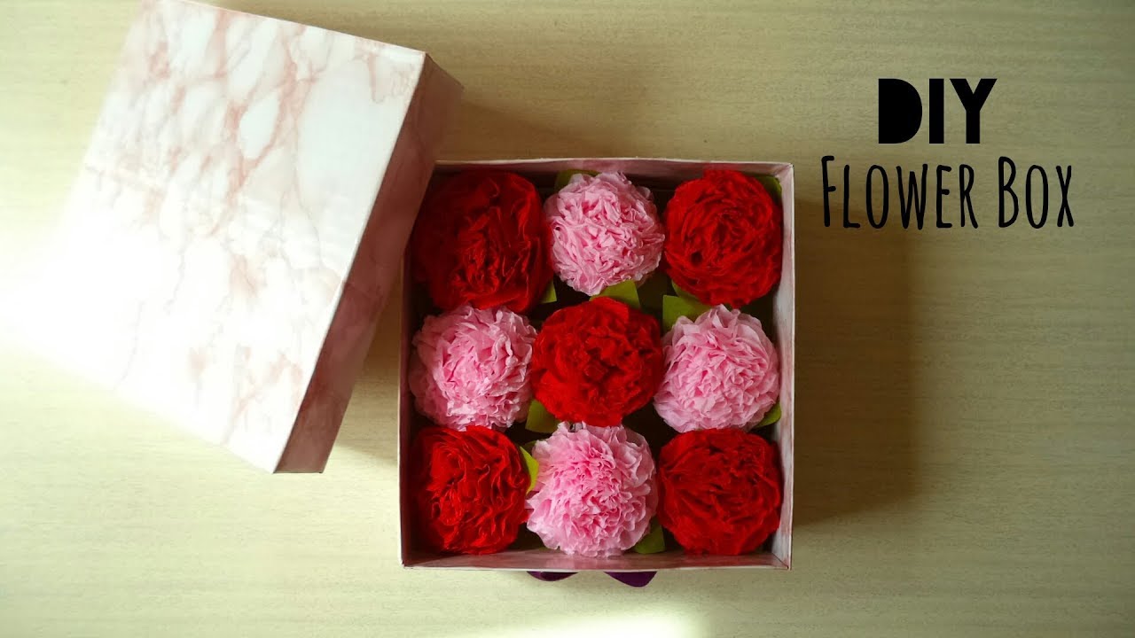 DIY: Flower Box (Flowers & Box from Scratch) | My Crafting World - YouTube