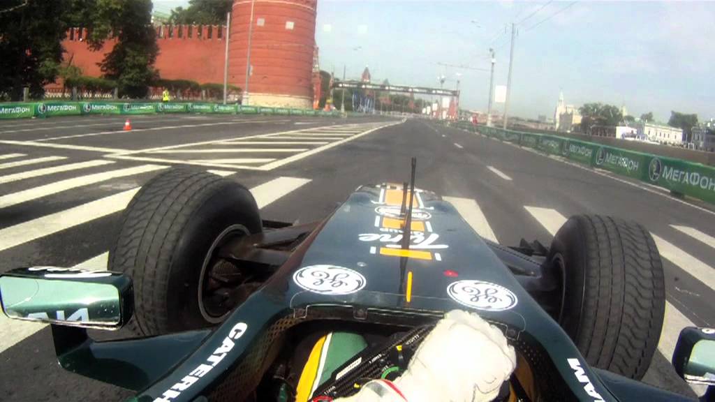 Onboard lap of Moscow city F1 track - Team Lotus & Luiz Razia - YouTube