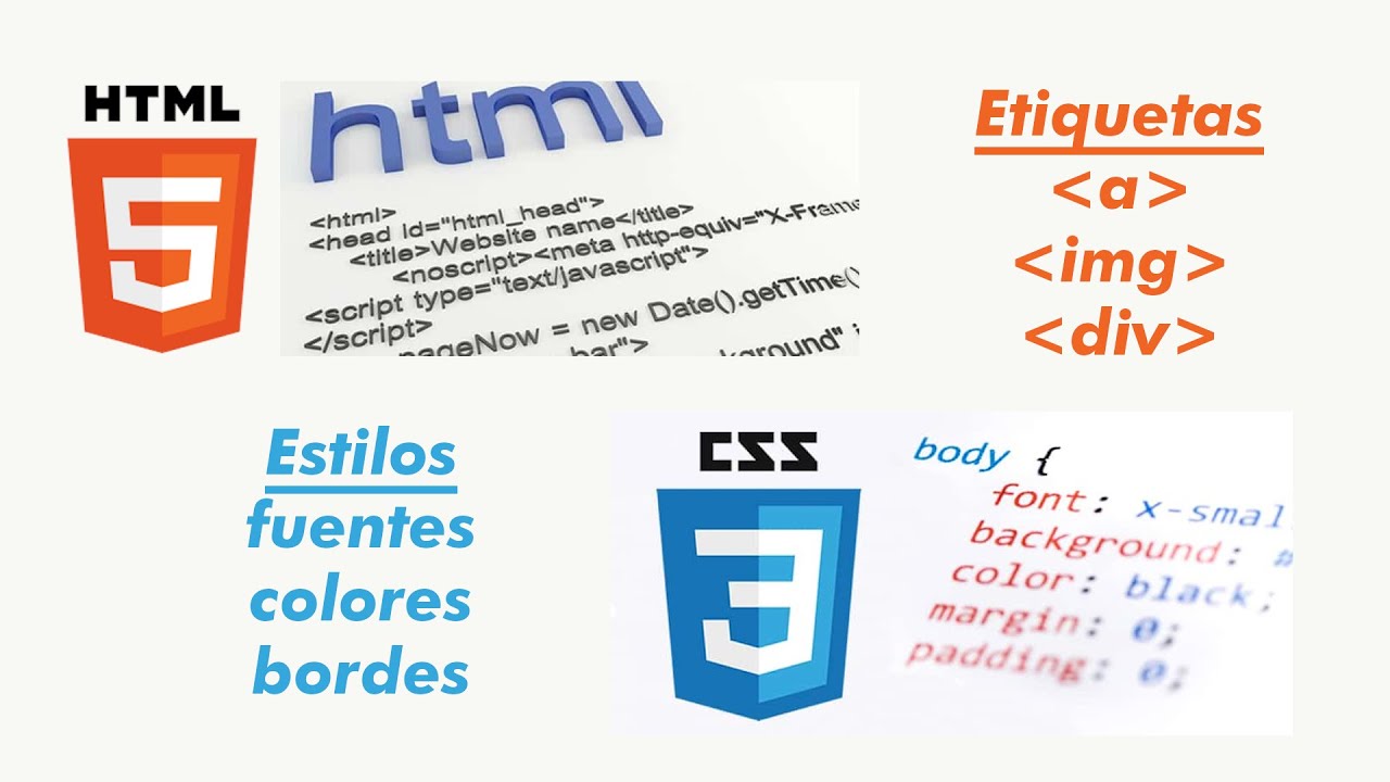 HTML (etiquetas h, p, a, img y div) y CSS (primeros estilos) - YouTube
