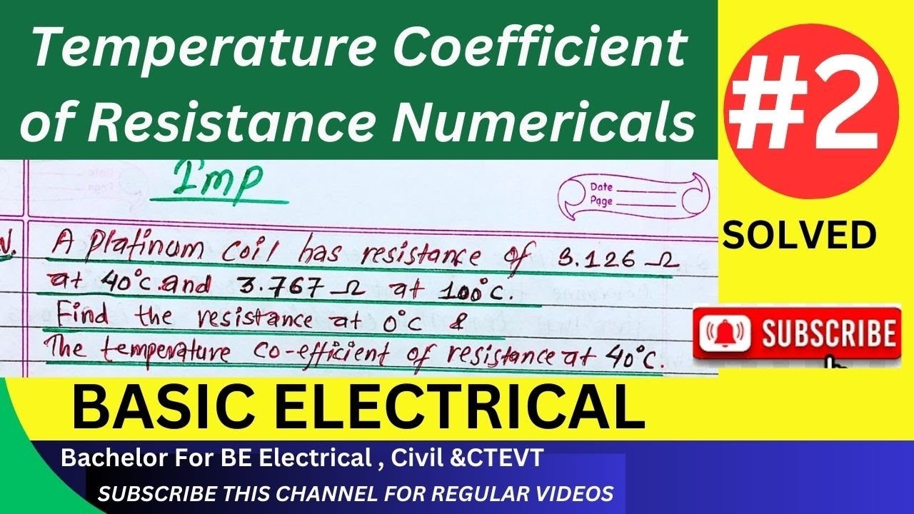 Temperature Coefficient of Resistance | Numericals Solved | Basic ...