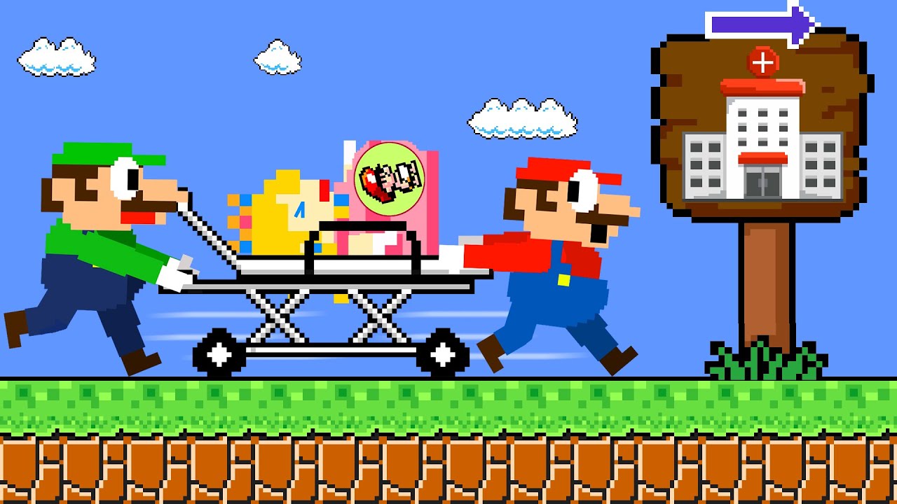 GameUp: MARIO and LUIGI take Princess to Hospital | Peach PREGNANT with ...