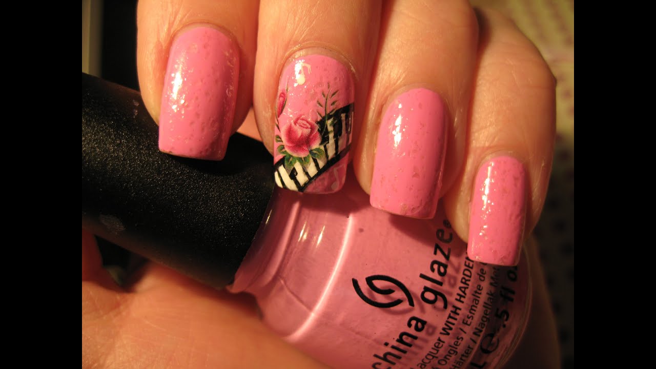 Nailart: Romantic piano nails - YouTube
