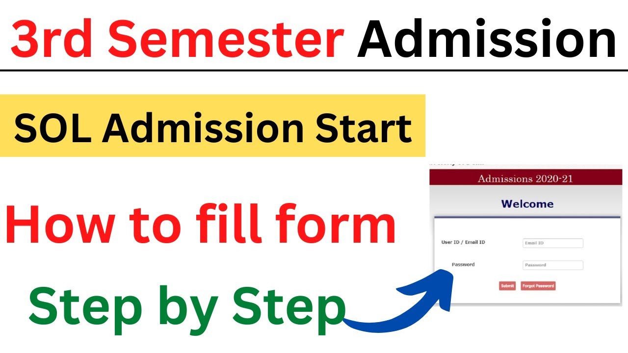 SOL 3rd semester Admission Start| how to fill admission form| 3rd ...