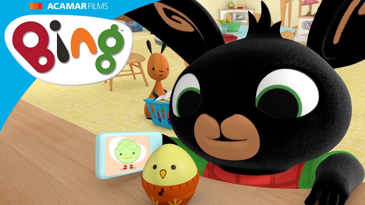 Bing dan Hoppity sedang bermain Salad Bercakap menggunakan telefon Flop ...