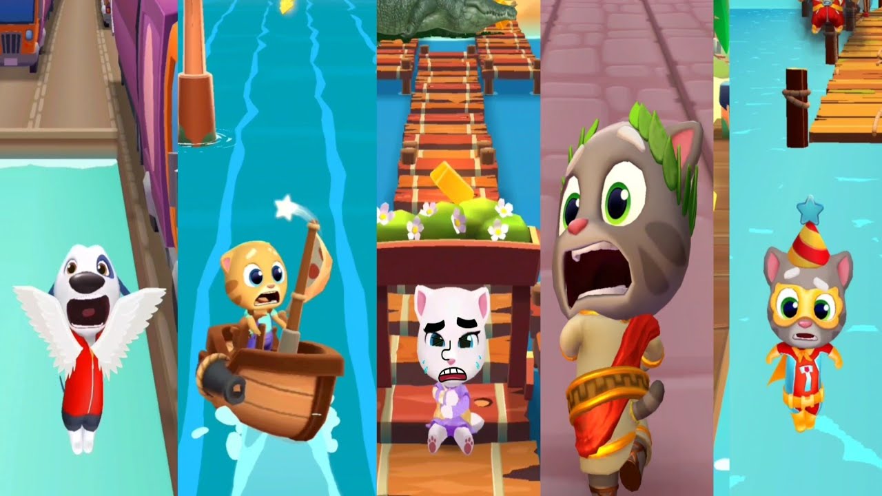 100 Funny Fails Talking Tom Gold Run VS Tom Hero Dash VS Tom Gold Run 2 ...