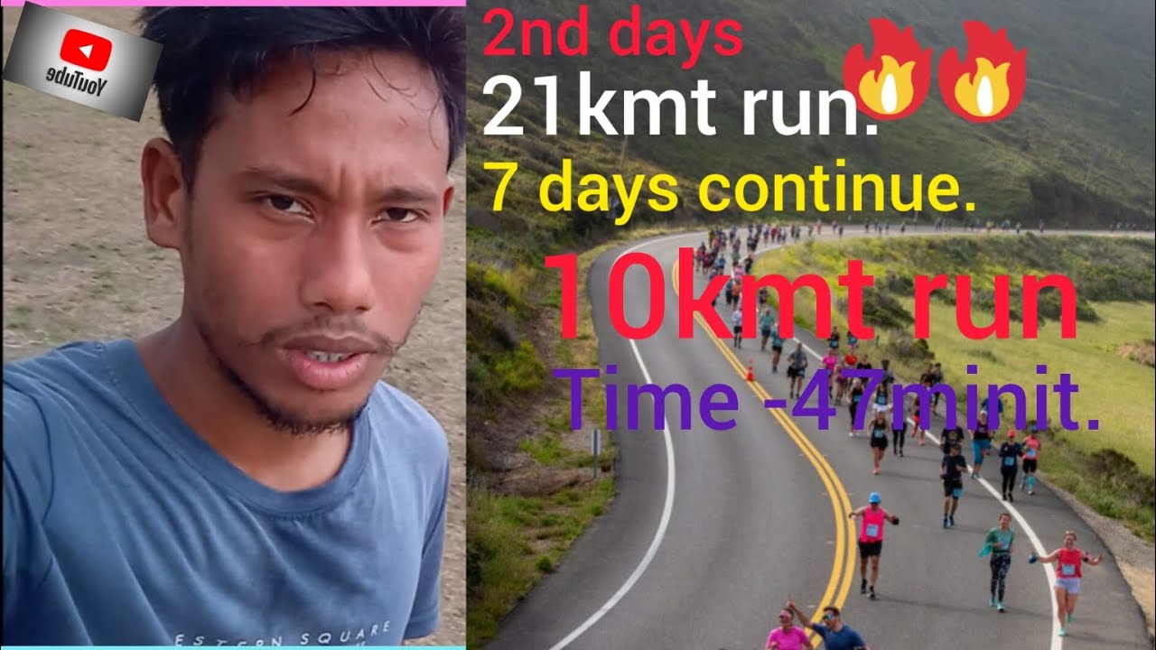 21 km run preparation ||my 2nd days 10kmt run time -47minit.binoy runer ...