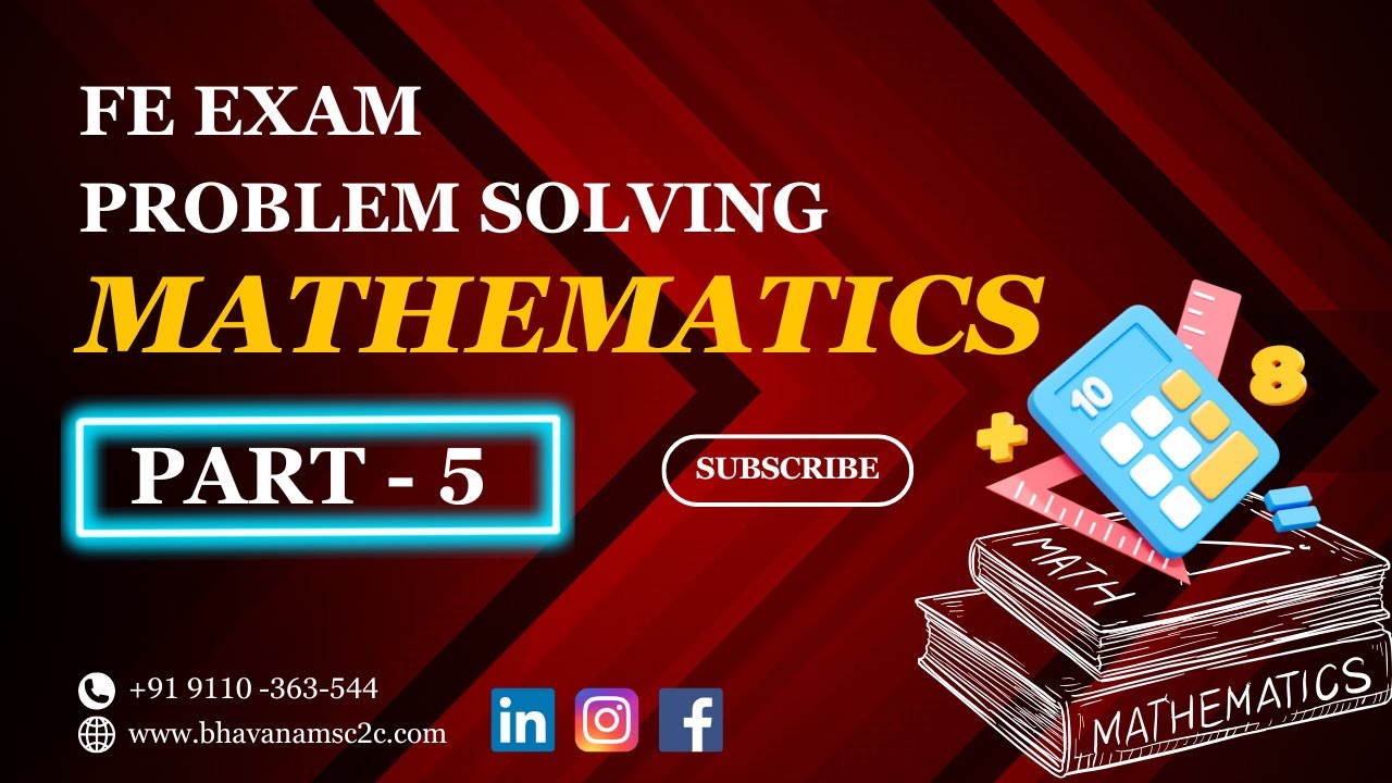 Civil FE Practice Problems Mathematics Part-5 | Mathematics and ...