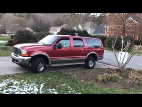 2000 Ford Excursion Limited 4x4 v10 pov test drive review rust - YouTube
