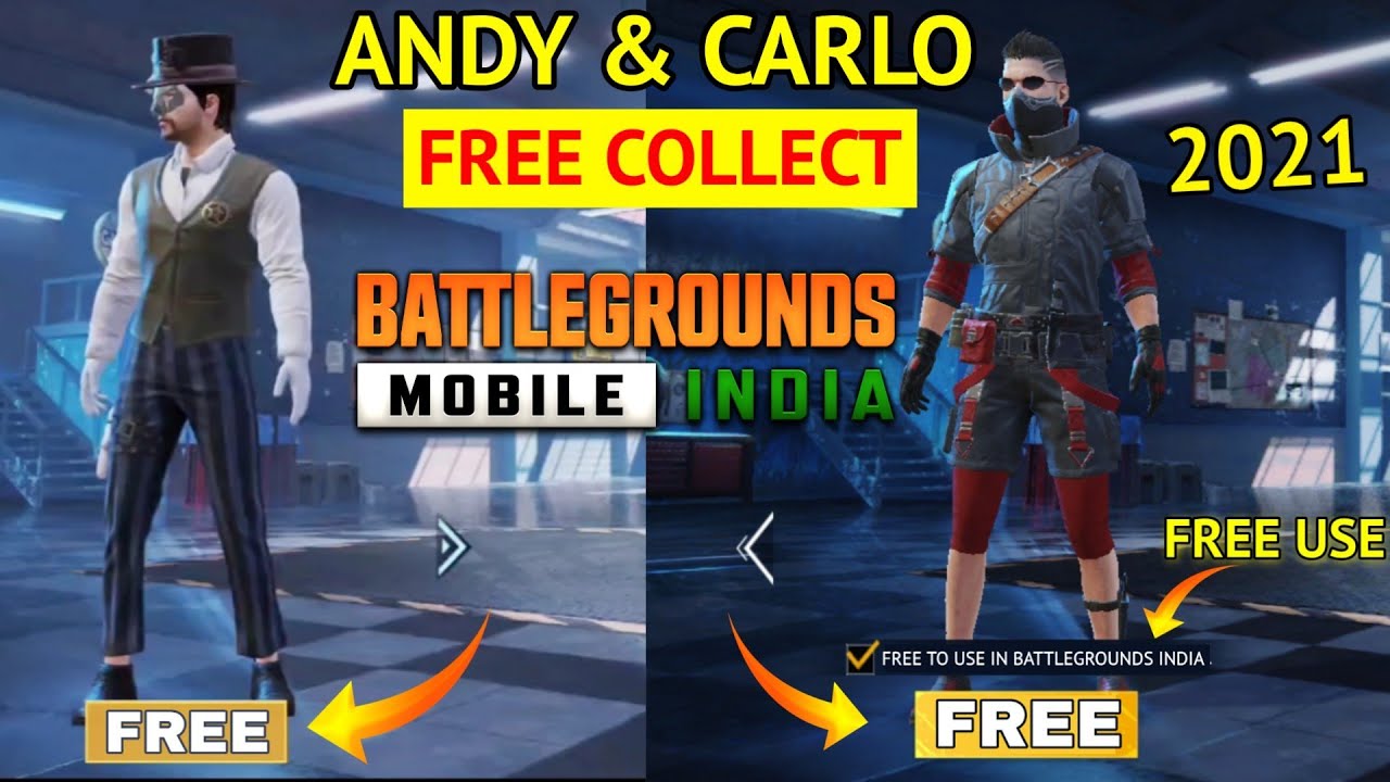 Get Free Andy & Carlo Character In Battlegrounds Mobile India | Andy ...