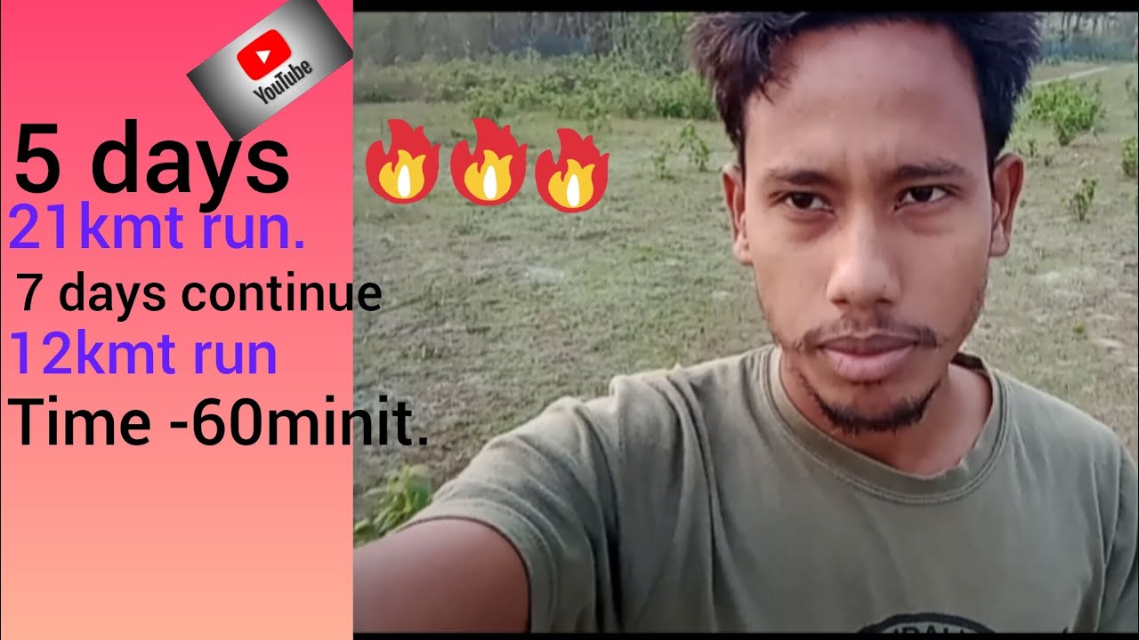 21km run preparation||my 5th days continue 12kmt run time-60minit ...