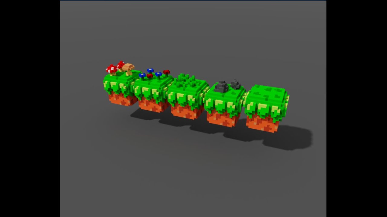 voxel grass cubes / timelapse - YouTube