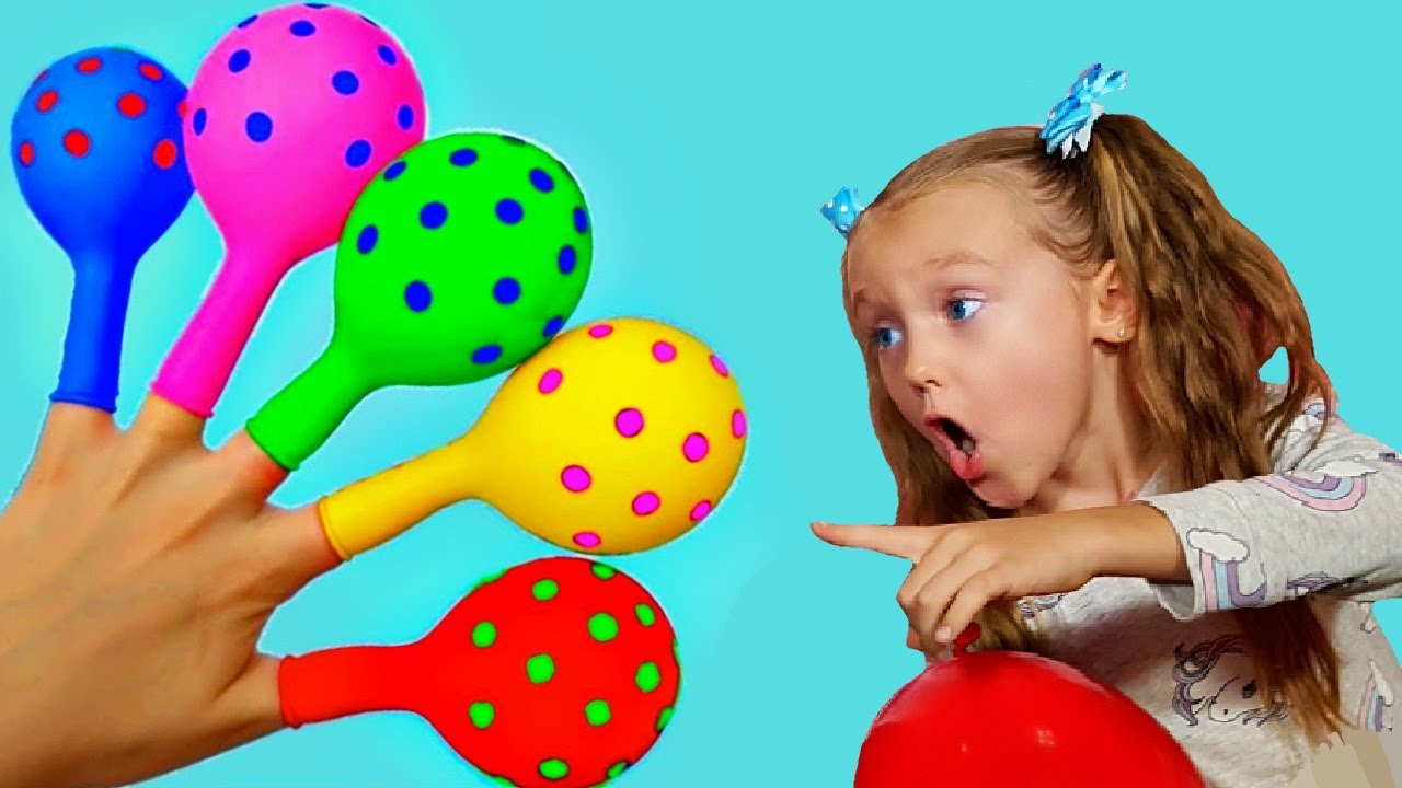 Daddy Finger Nursery Rhymes | Learn Colors With Balloons ! - YouTube
